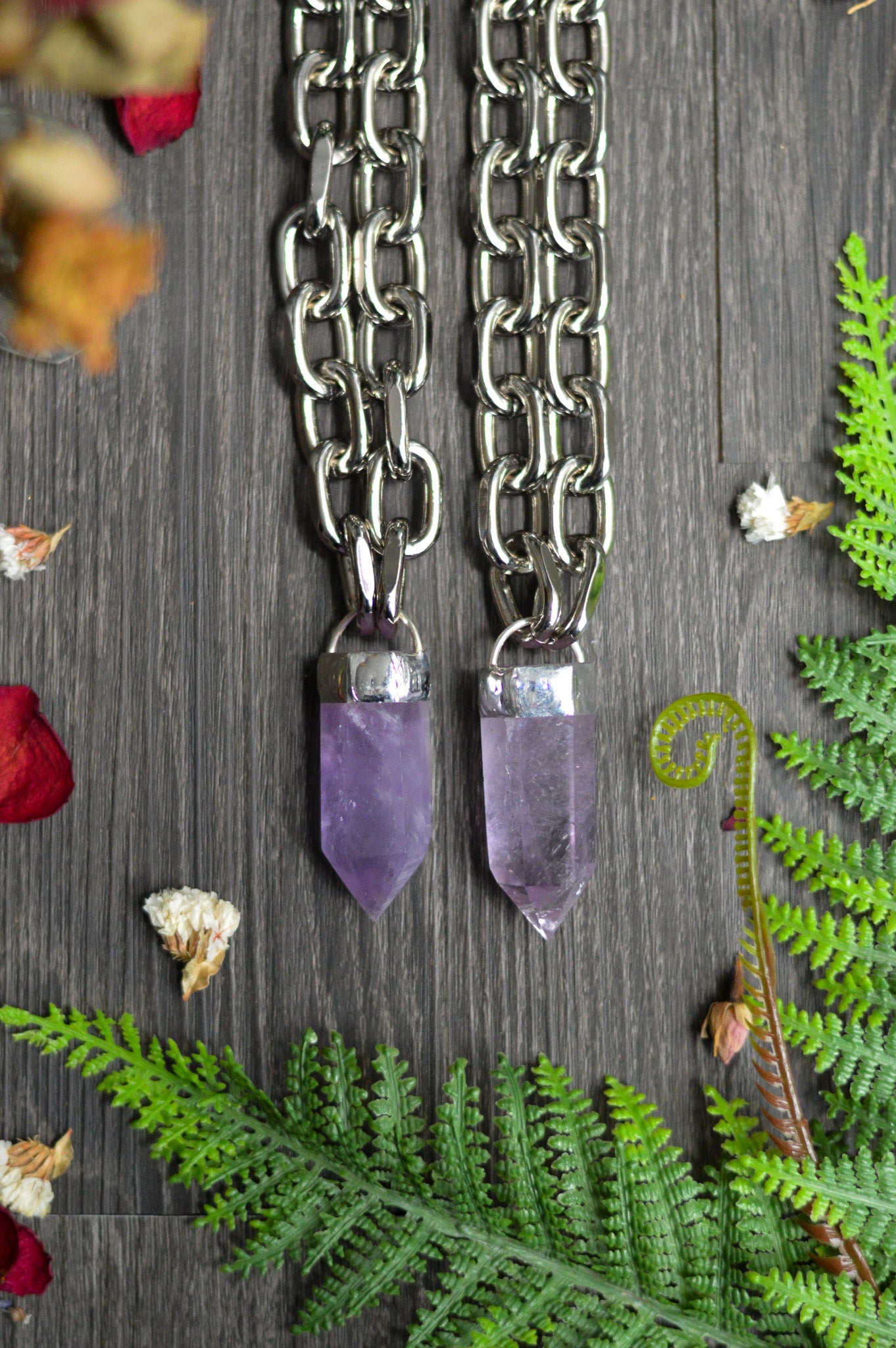 Amethyst Chunky Chain Necklace – Luna Amatores