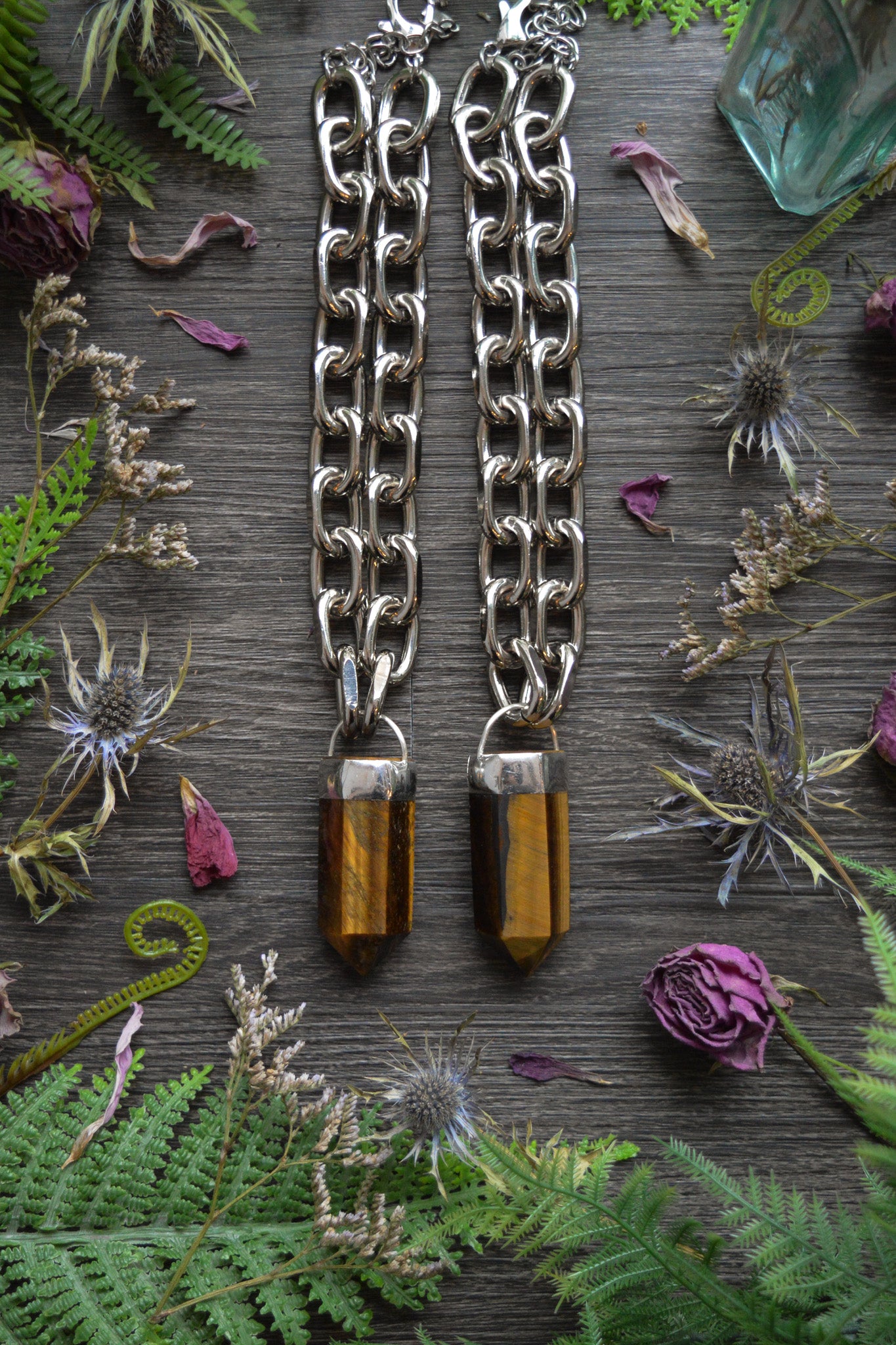 Tigers Eye Chunky Chain Necklace – Luna Amatores