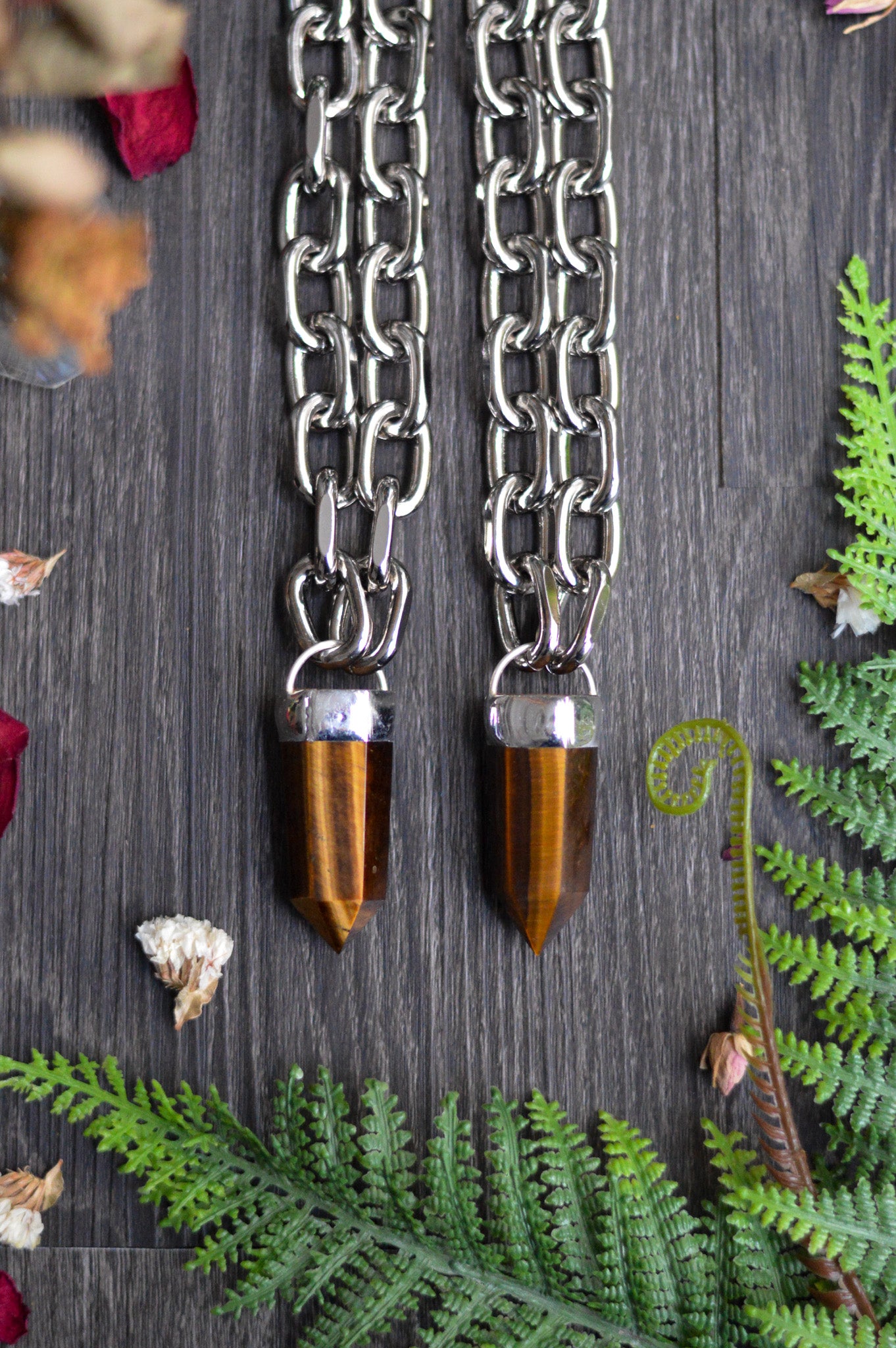 Tigers Eye Chunky Chain Necklace – Luna Amatores